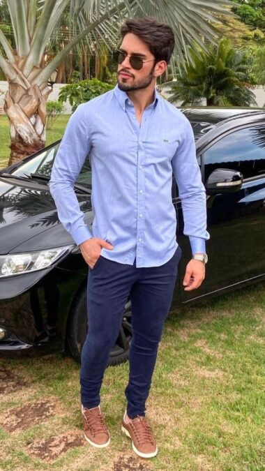 12+ Blue Pant Matching Shirt Combination Ideas for Men